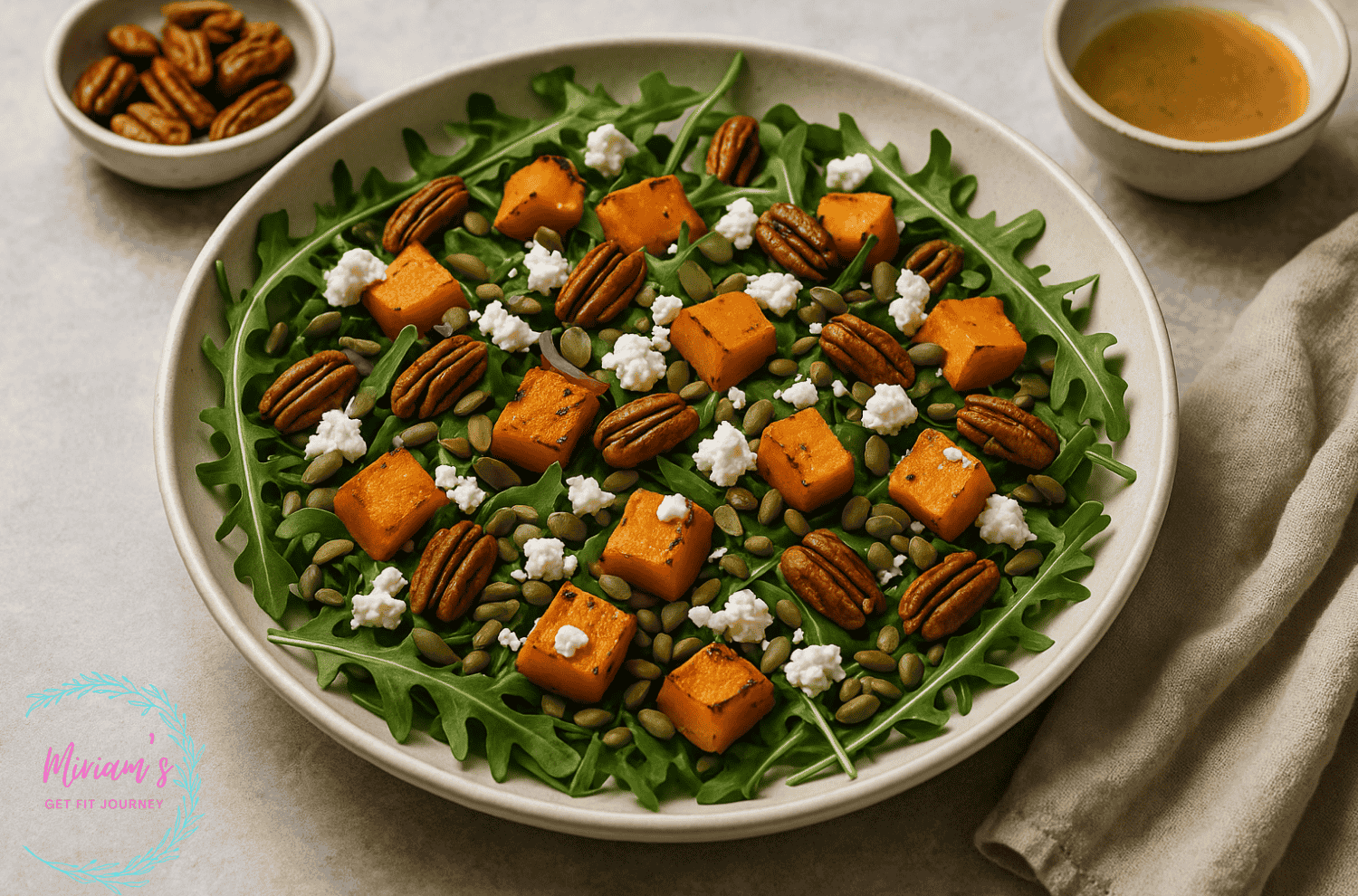 KETO ROASTED PUMPKIN & GOAT CHEESE SALAD - Miriam's Get Fit Journey
